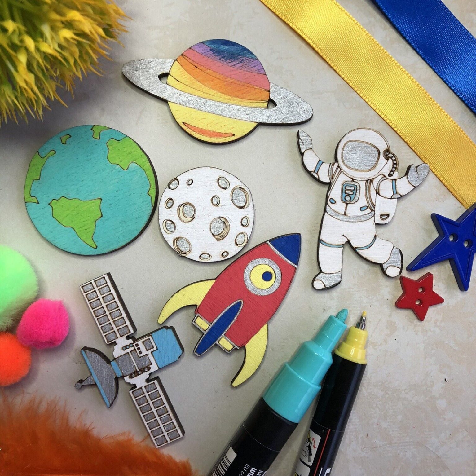 Space Themed Shapes - RainbowRhinoLaser