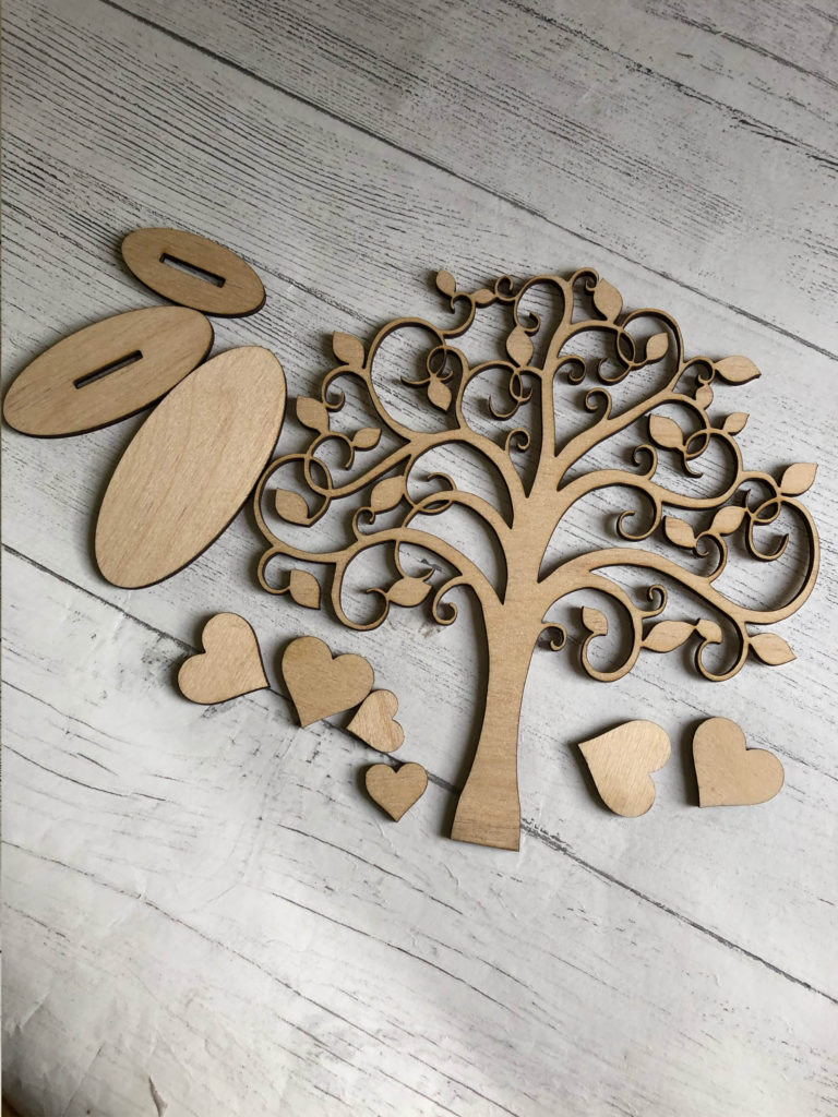 Free Standing Laser Cut Tree With Hearts - RainbowRhinoLaser