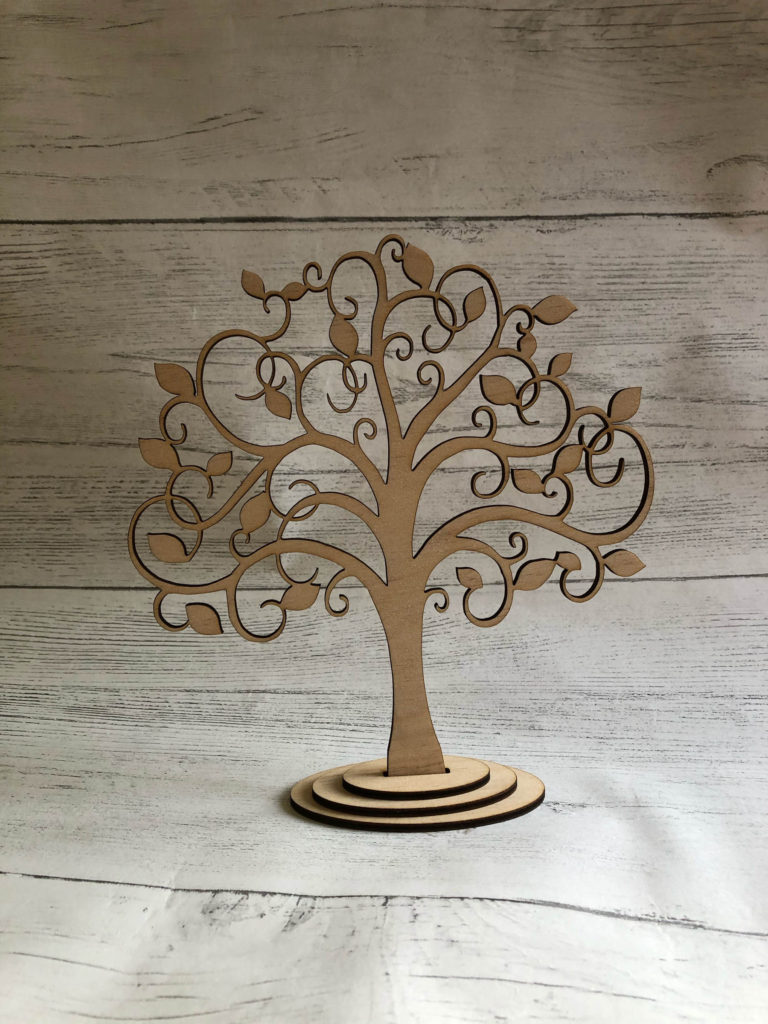 Free Standing Laser Cut Tree With Hearts - RainbowRhinoLaser