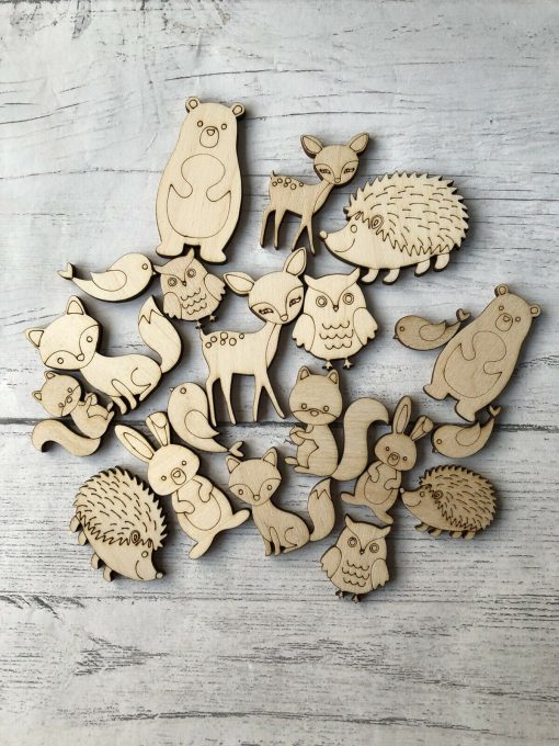 Woodland Animals Themed Shapes - RainbowRhinoLaser