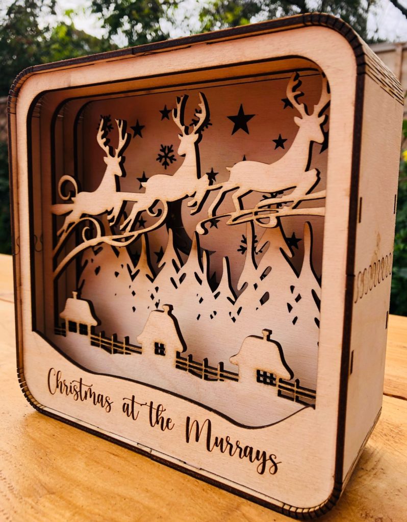 Personalised Christmas Light Box - RainbowRhinoLaser