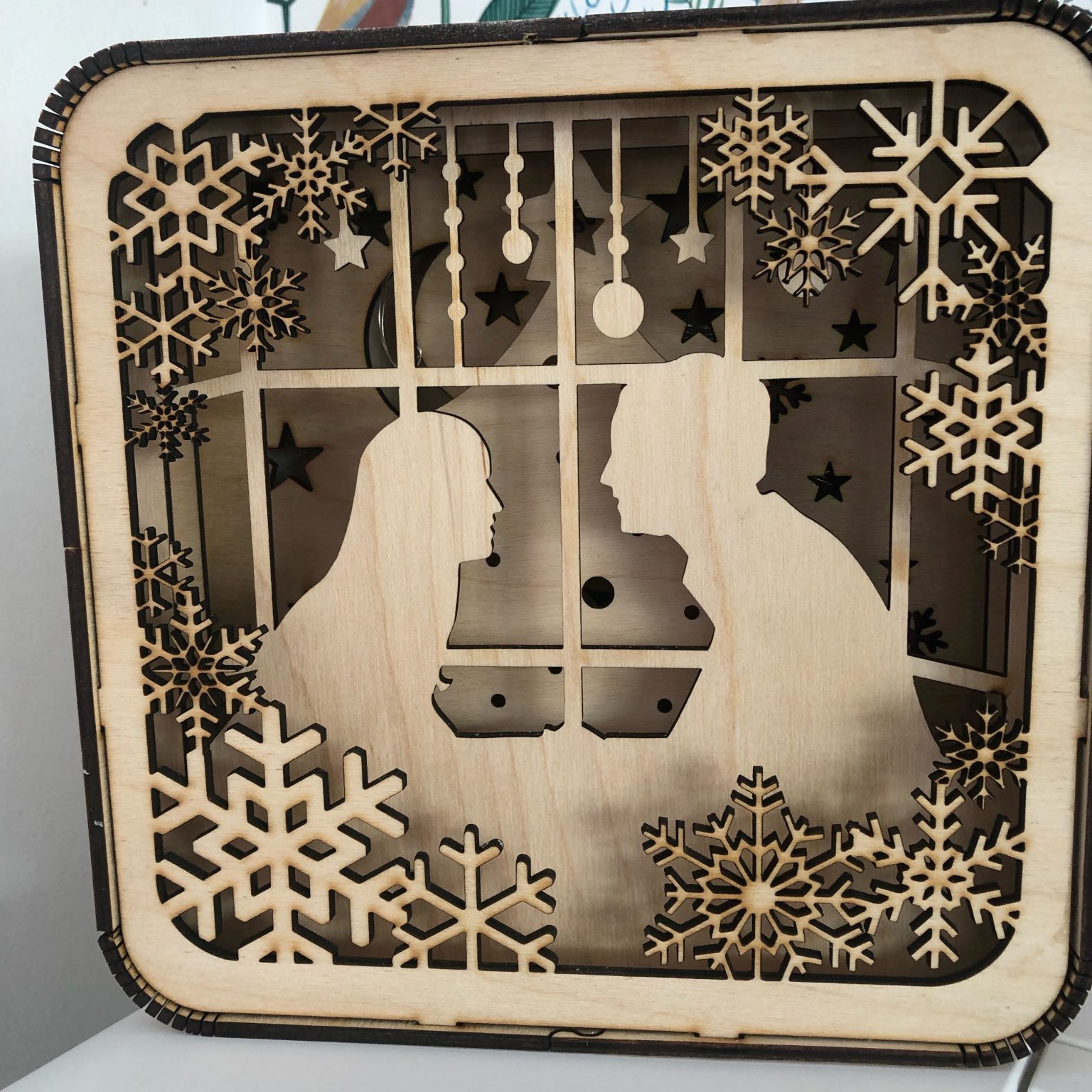 Christmas Couple Light Box - RainbowRhinoLaser