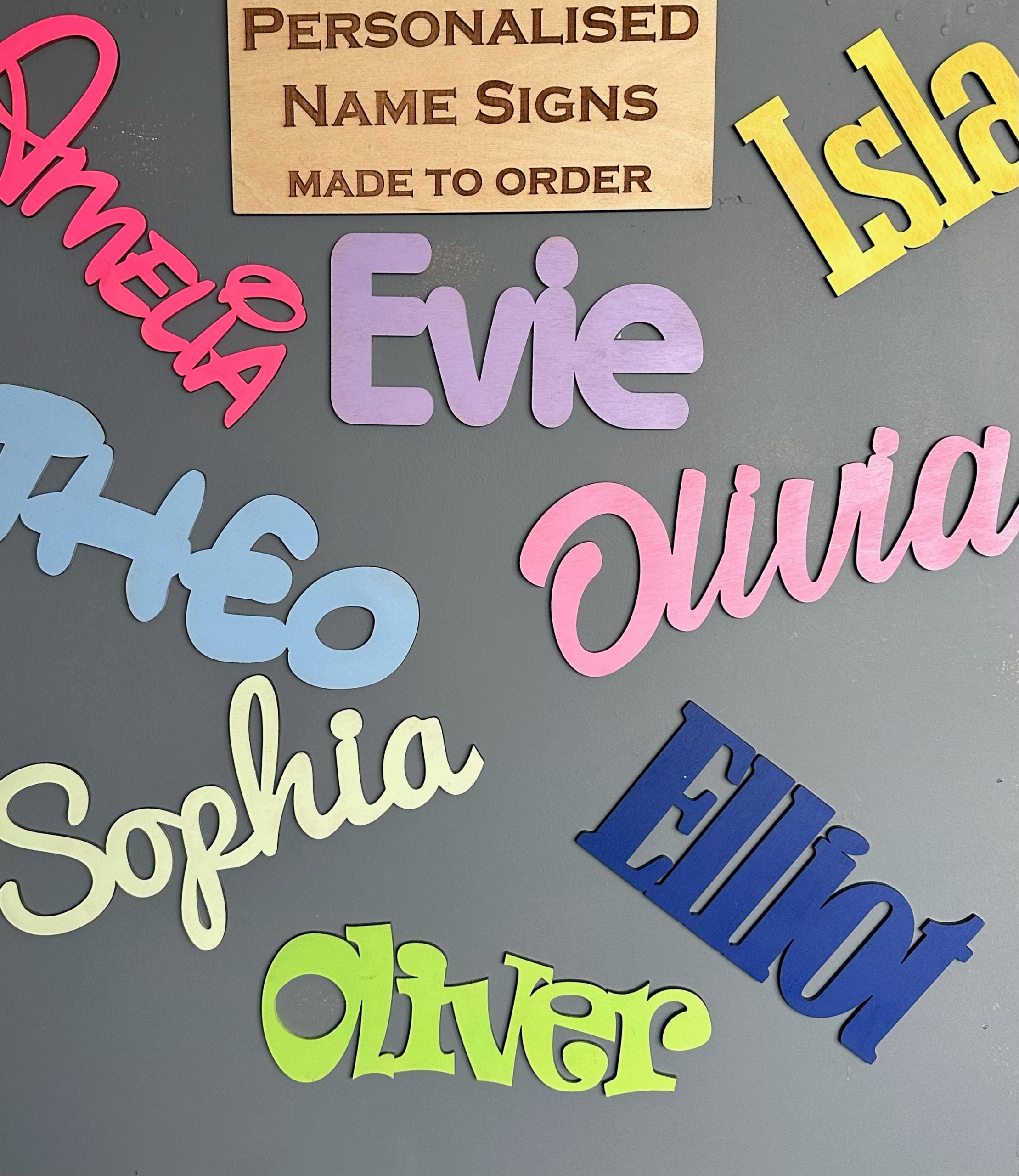 Personalised Name Signs - RainbowRhinoLaser