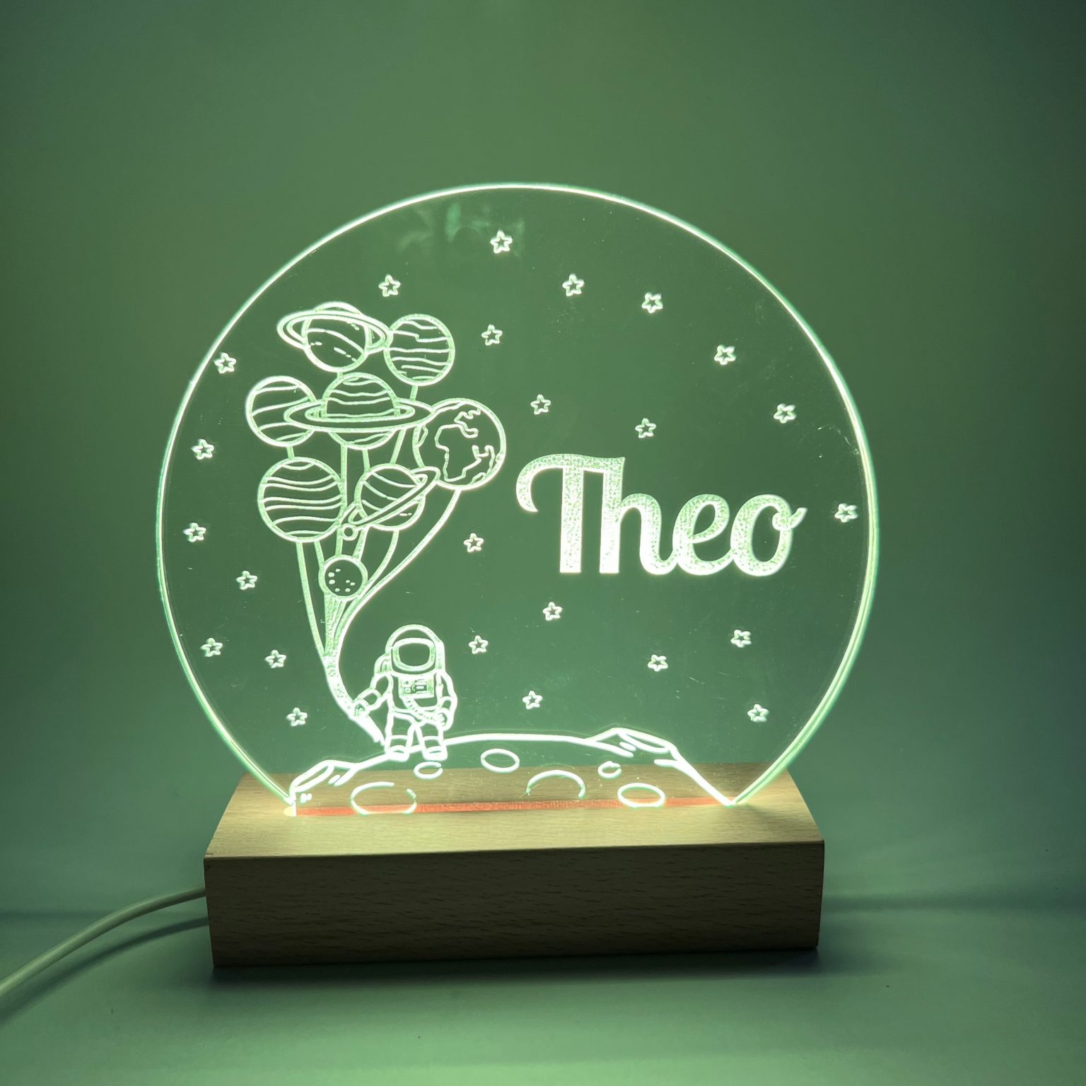 Personalised LED Light - Spaceman - RainbowRhinoLaser