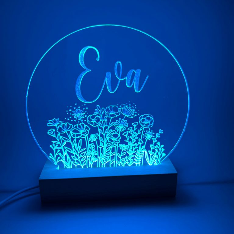 Personalised LED Light - Wild Flowers - RainbowRhinoLaser