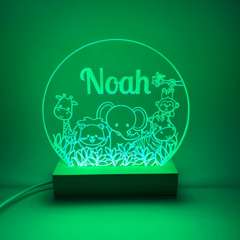 Personalised LED Light - Safari - RainbowRhinoLaser