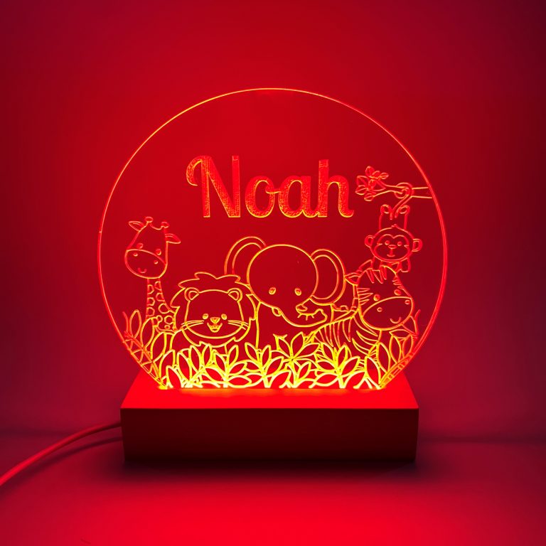 Personalised LED Light - Safari - RainbowRhinoLaser