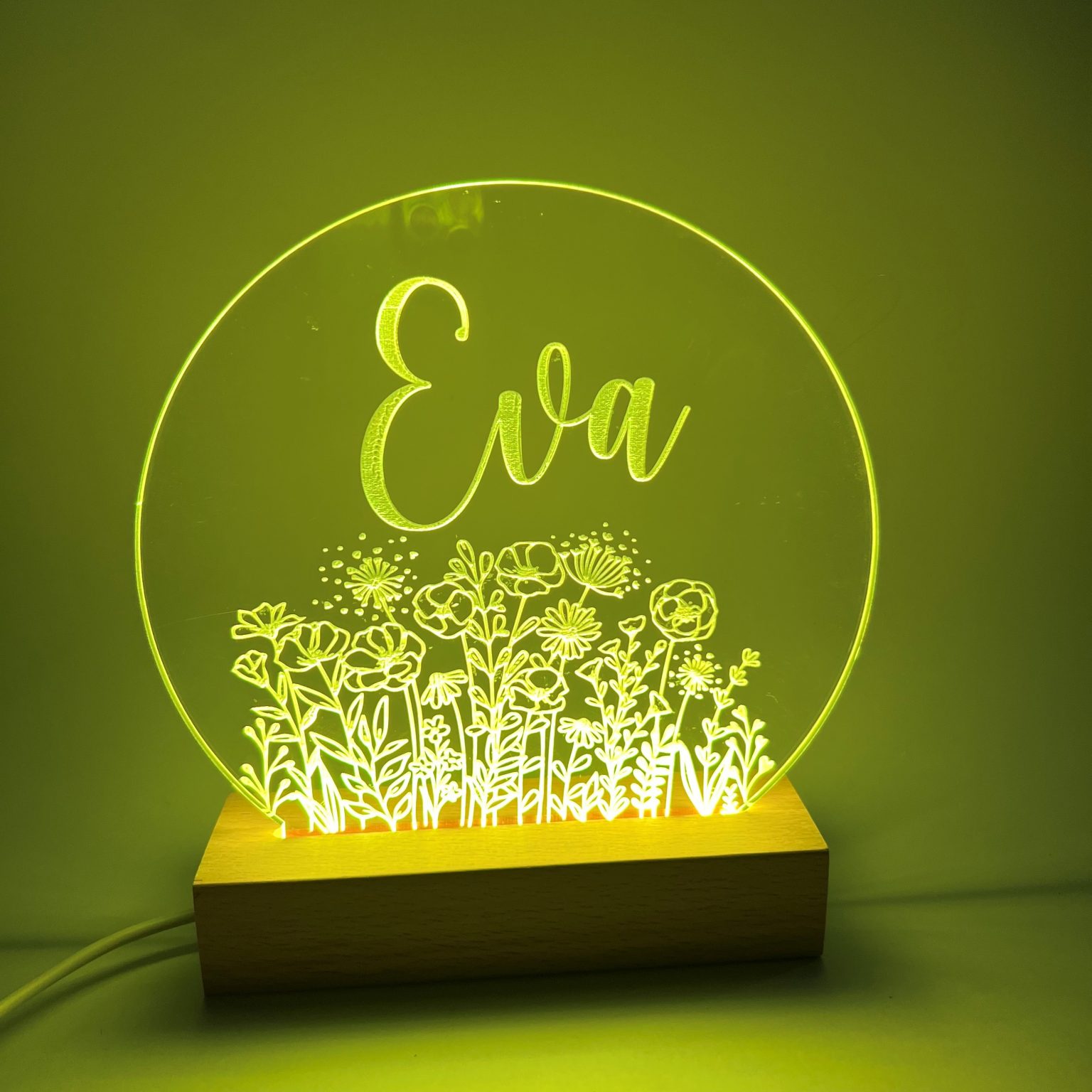 Personalised LED Light - Wild Flowers - RainbowRhinoLaser