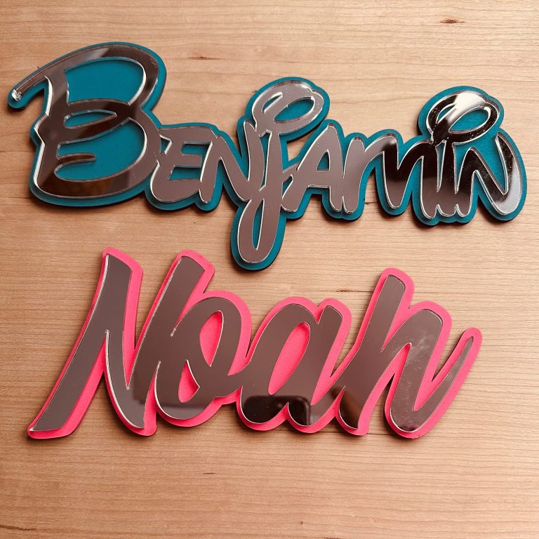 Personalised Name Signs With Background - RainbowRhinoLaser